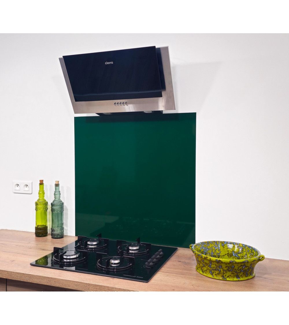 Crédence Aluminium Vert Mousse / RAL 6005/ Fond de Hotte