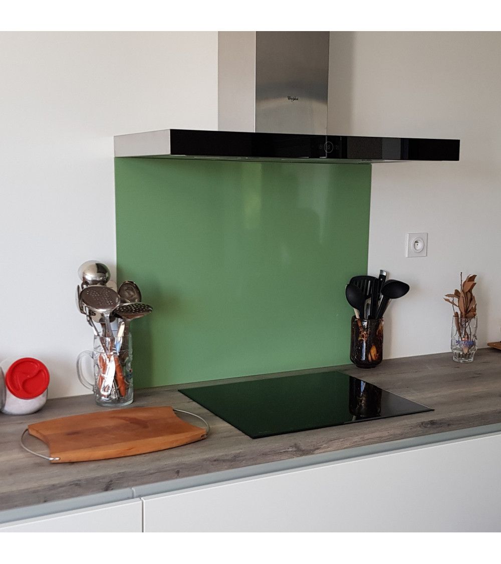 Crédence Aluminium Vert Pâle / RAL 6021/ Fond de Hotte